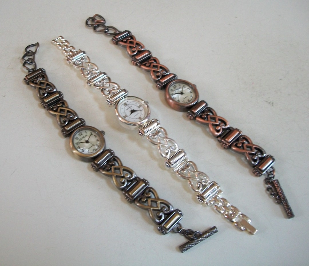 Women's No Number and Number Dial Rose Gold, Silver and Greenish Finish ...