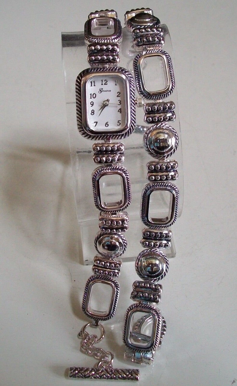 Women's Geneva Number Dial Fashion Toggle Closure Watch & Bracelet Set ...