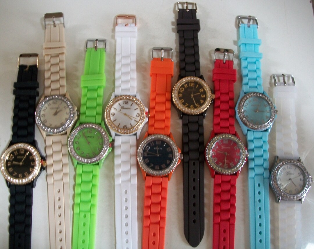 Fashion Multicolor Jelly Silicone Rhinestone Girl's Women's Casual Fun ...