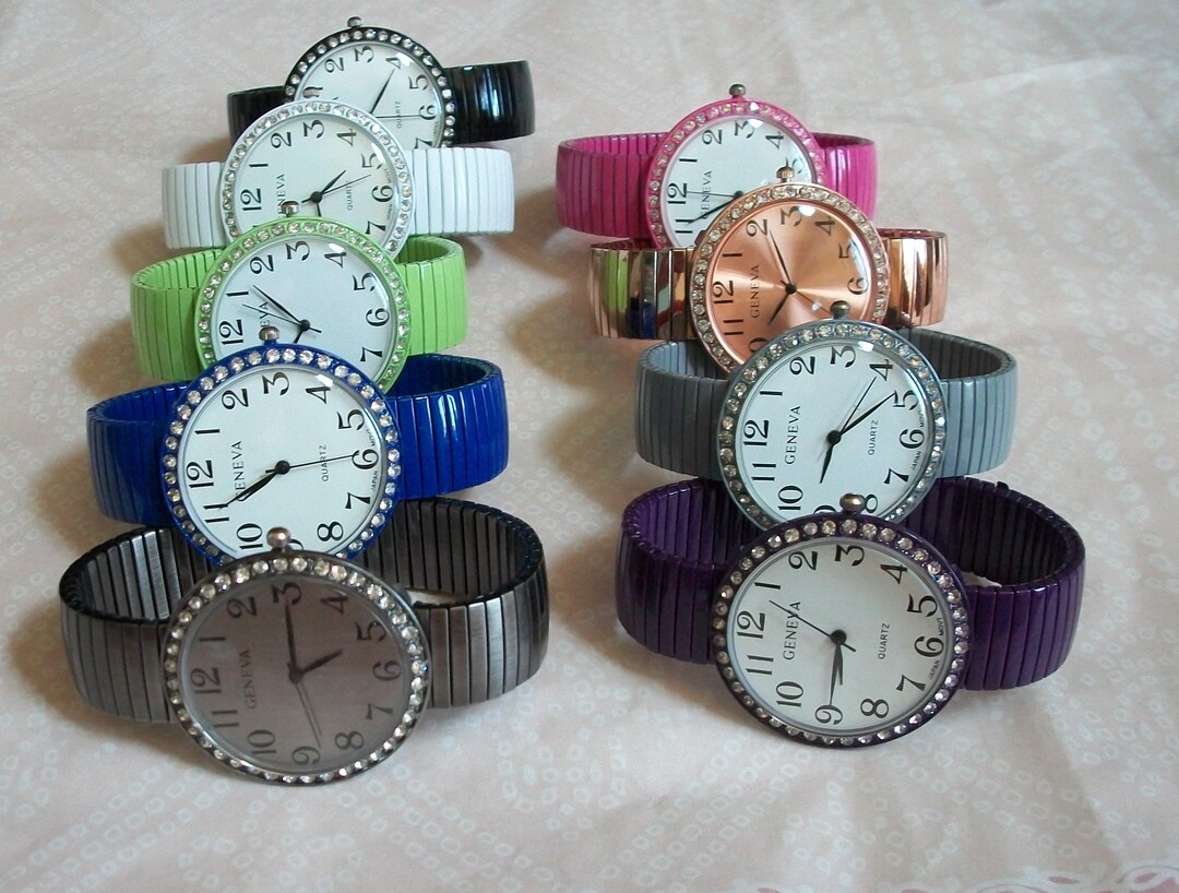 Women's Stones 39 Mm Number Dial Candy Color Stretch Band Good for ...