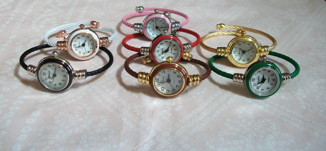 Women's Cute Tinny Number Dial Pink, Brown, Red, Green, Gold, White ...