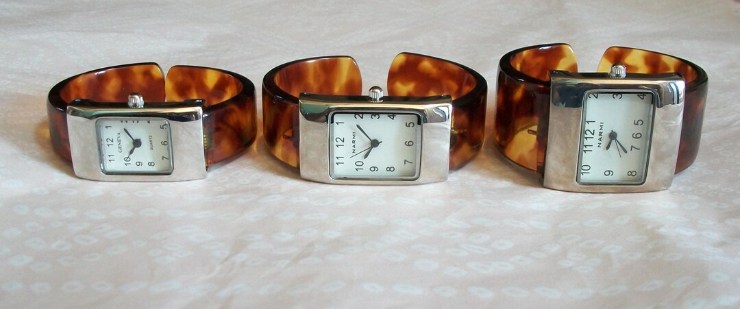 Women's Number Dial Faux Tortoise Shell Plastic Small, Medium and Large ...