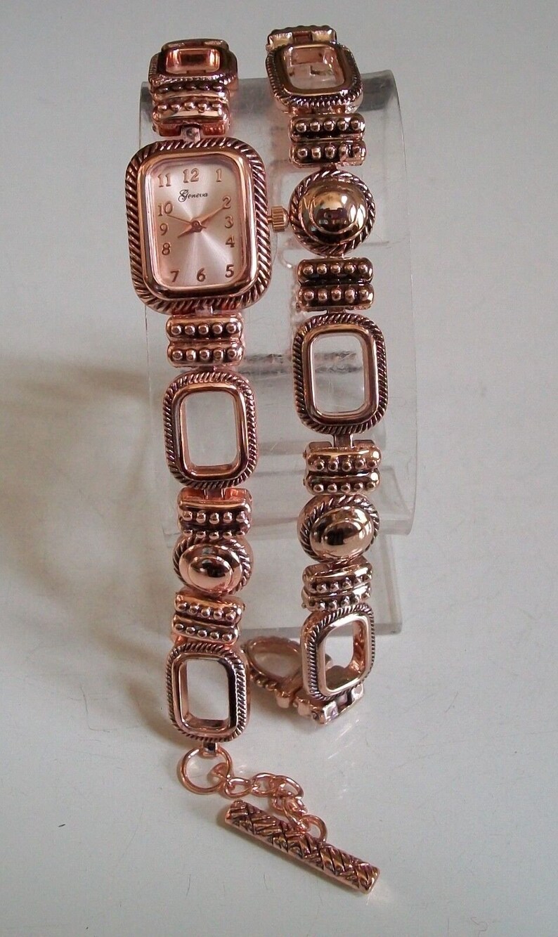 Women's Geneva Number Dial Fashion Toggle Closure Watch & Bracelet Set ...