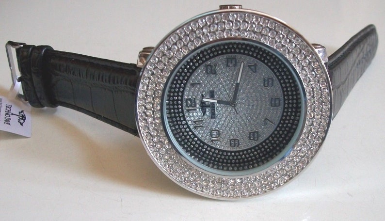 Men's 3 Row Stone Techno Pave Fashion Dressy Hip Hop Watch - Etsy