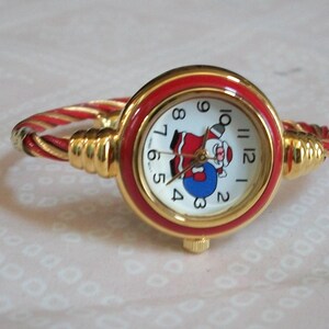 Women's Small Wrist Number Dial Cable Band Santa Clause ,tree and ...