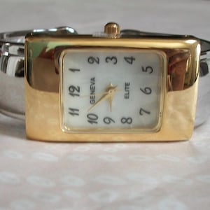 Women's Silver and Gold Finish Blue, Black, Red, Pink, Silver Dial ...