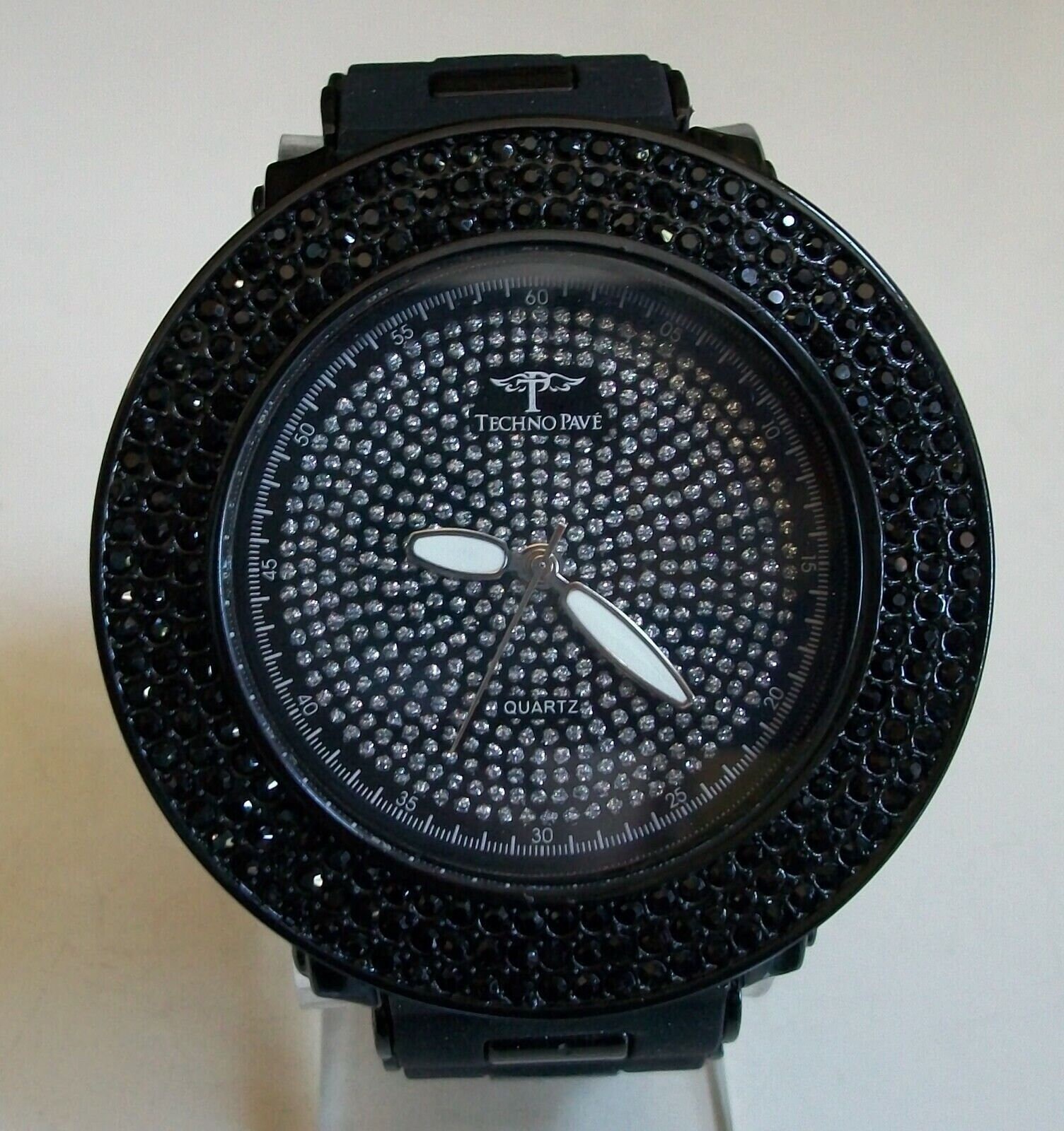 Men's 3 Row Stone Techno Pave Fashion Dressy Hip Hop Watch - Etsy