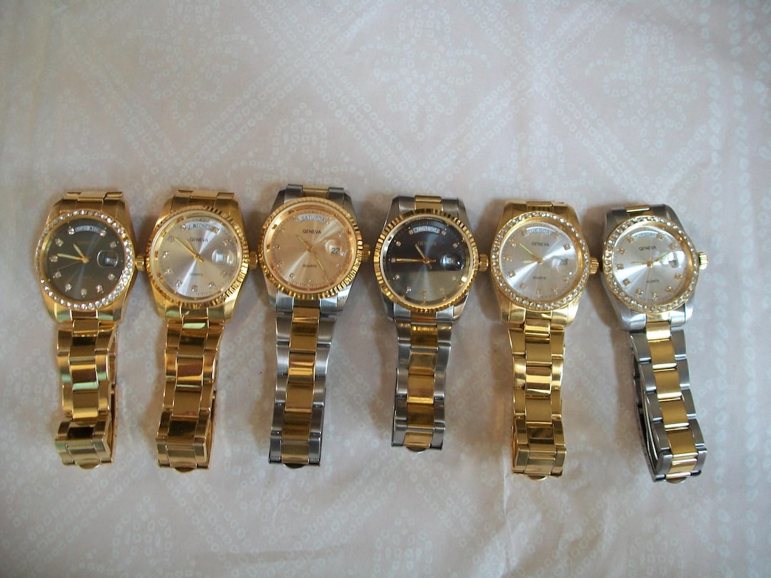 Fit 7 Inches Wrist Men's Stone or No Stone Gold or Silver Finish Black ...