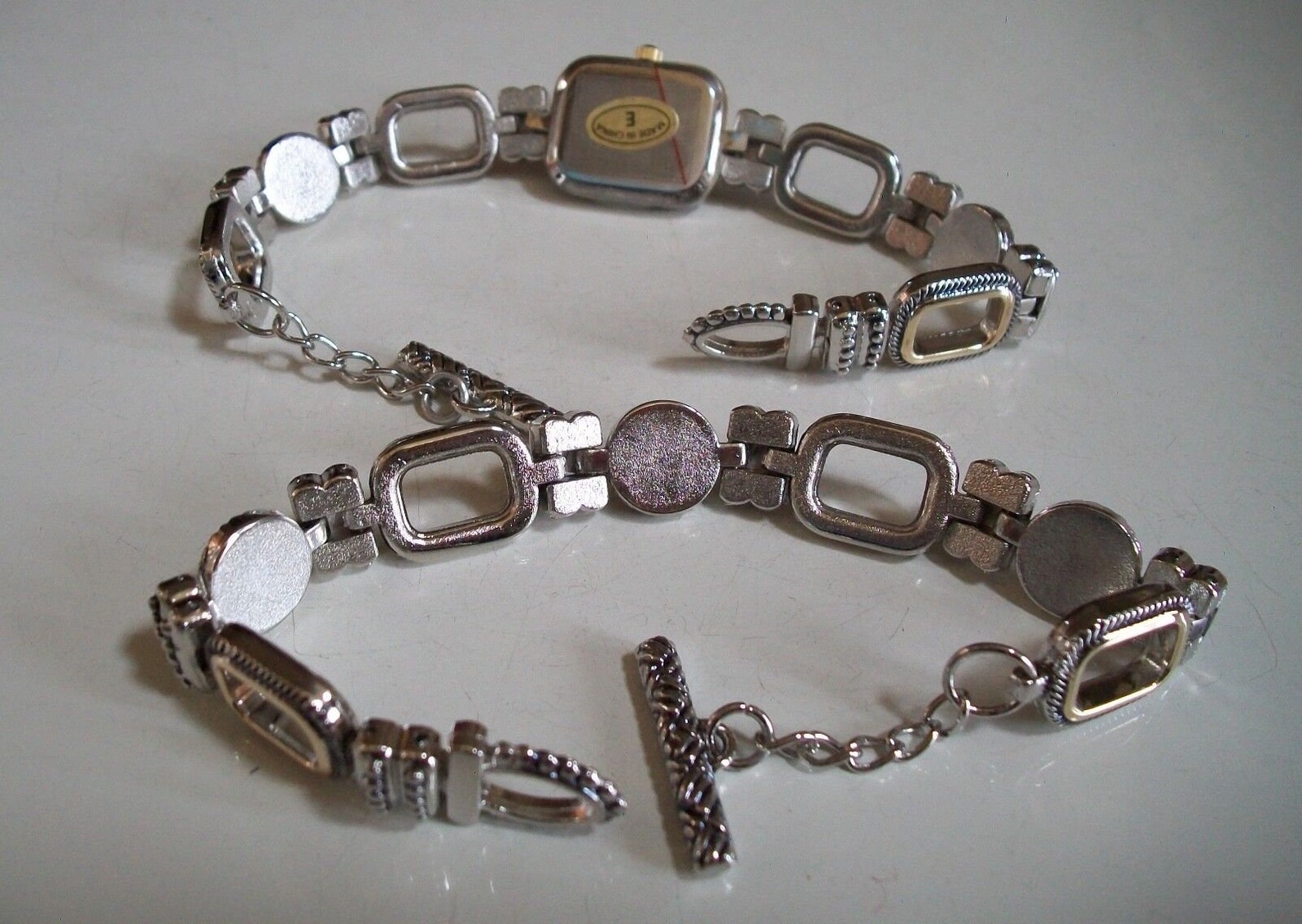 Women's Geneva Number Dial Fashion Toggle Closure Watch & Bracelet Set ...