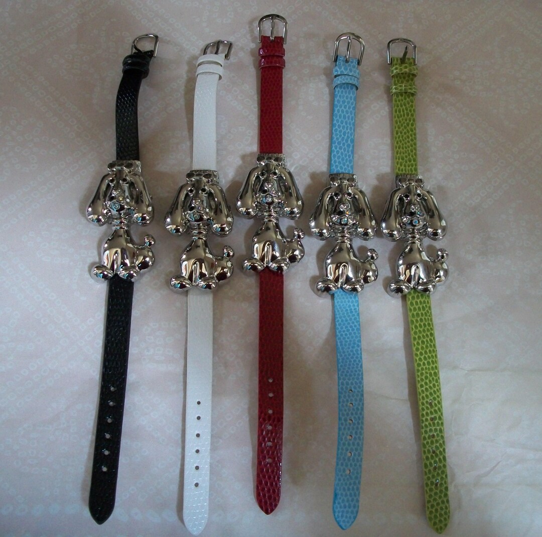 Women's Number Dial Cute Puppy Dog Green, Deep Red, Brown, White, Black ...