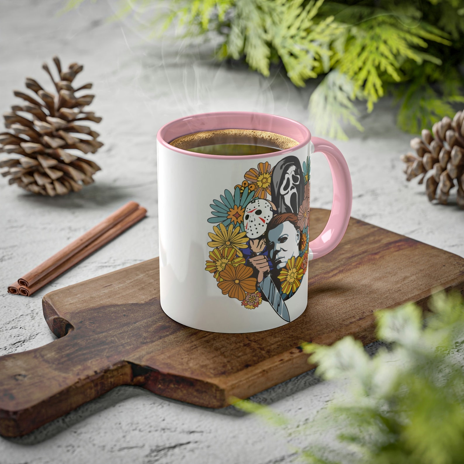Horror Slasher Mug, Sunflower Horror Movie Mug, Horror Fan Bestfriend ...