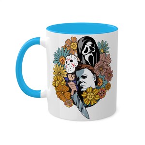 Horror Slasher Mug, Sunflower Horror Movie Mug, Horror Fan Bestfriend ...