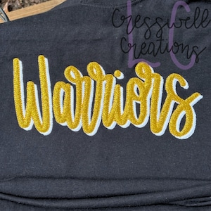Warriors Shadow Bean Stitch Double Applique Machine Embroidery Design ...