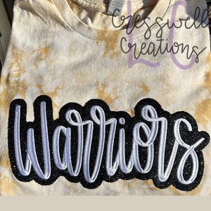 High School Mascot Warriors Bean Stitch Applique Machine Embroidery ...