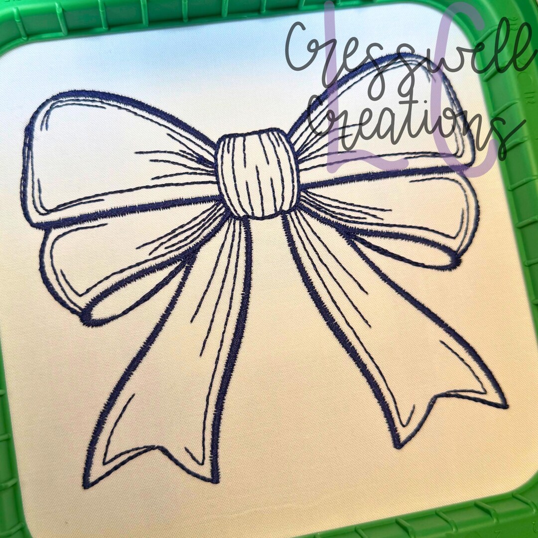 Bow Sketch Machine Embroidery Design - Etsy