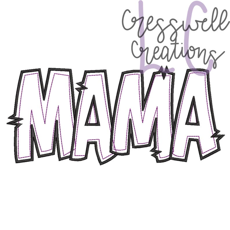 Mama Bean Stitch Applique Machine Embroidery Design - Etsy
