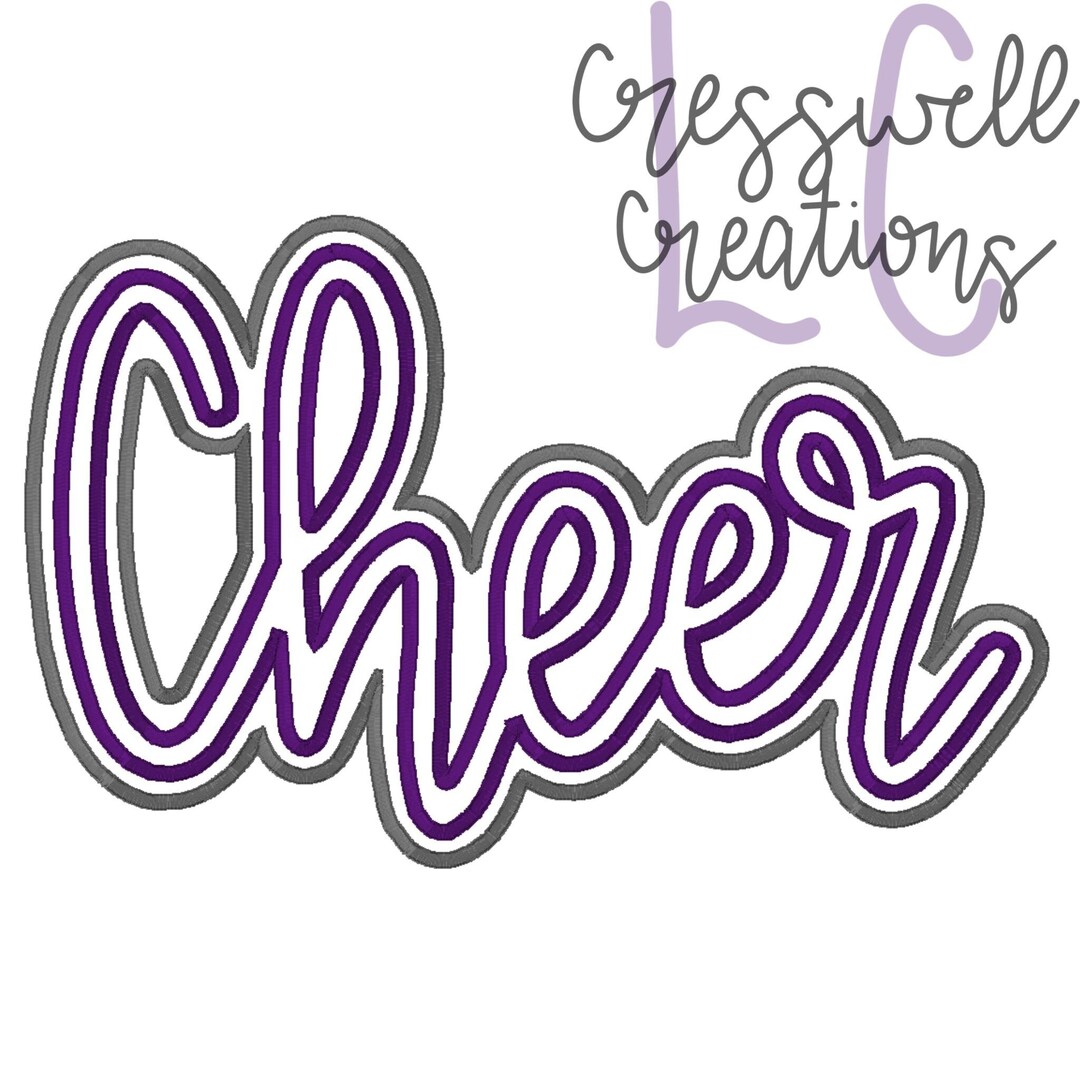 Cheer Satin Stitch Double Applique Machine Embroidery Design - Etsy
