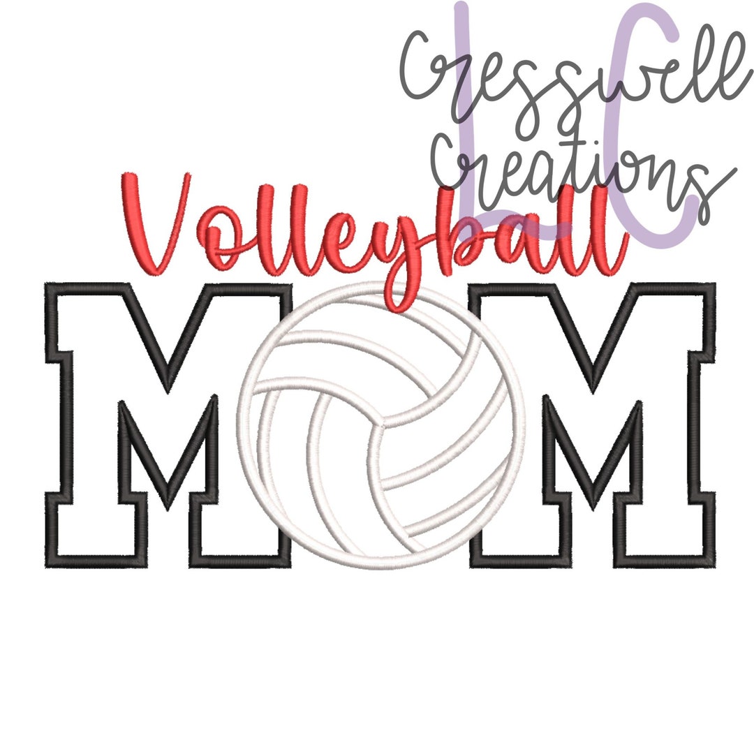 Volleyball Mom Applique Machine Embroidery Design - Etsy Volleyball Mom Applique Machine Embroidery Design - Etsy