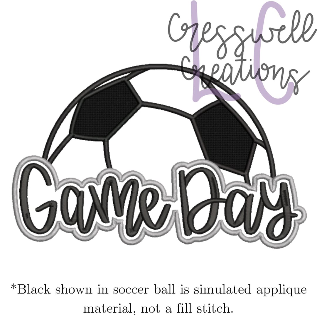 Game Day Soccer Applique Machine Embroidery Design - Etsy