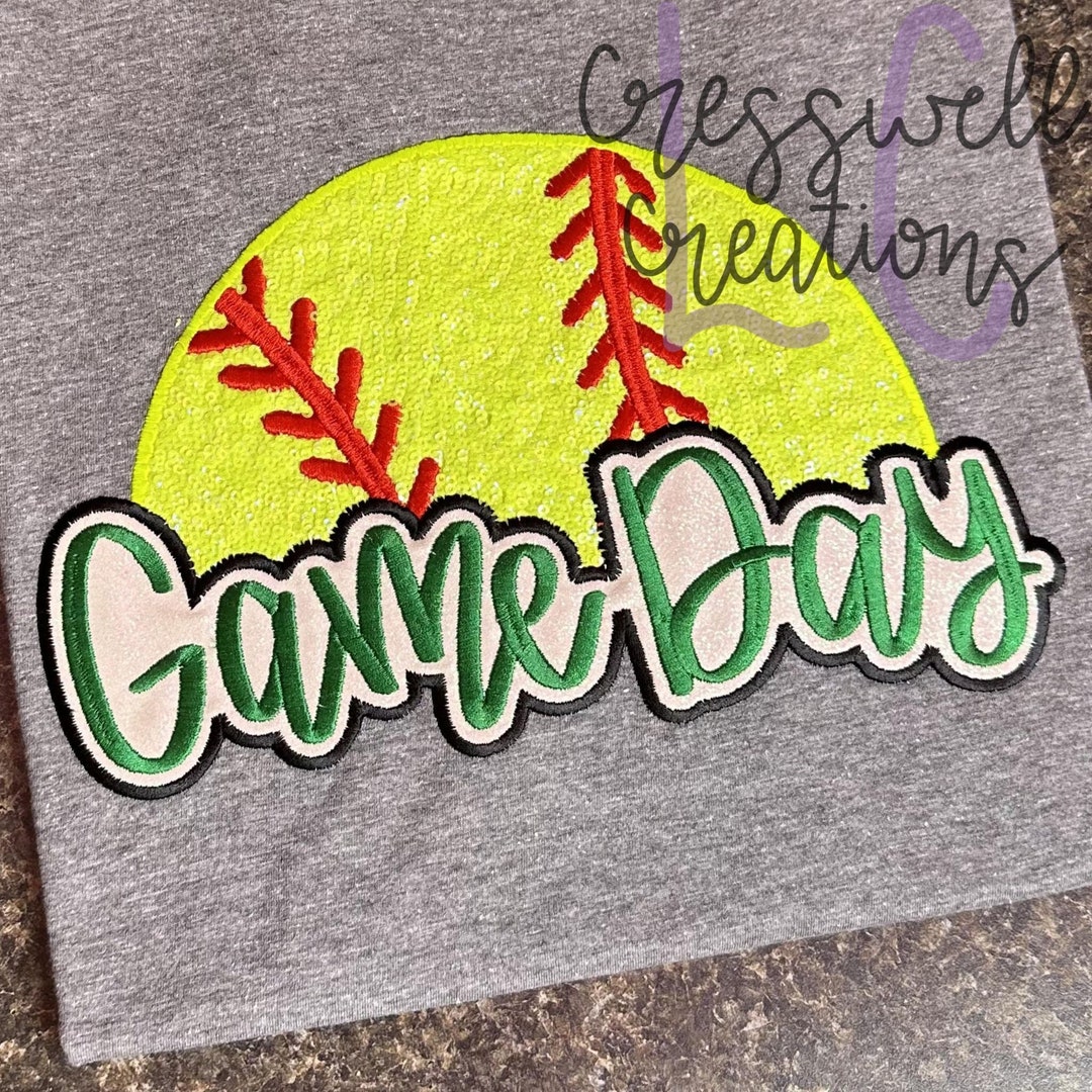 Game Day Baseball / Softball Applique Machine Embroidery Design - Etsy