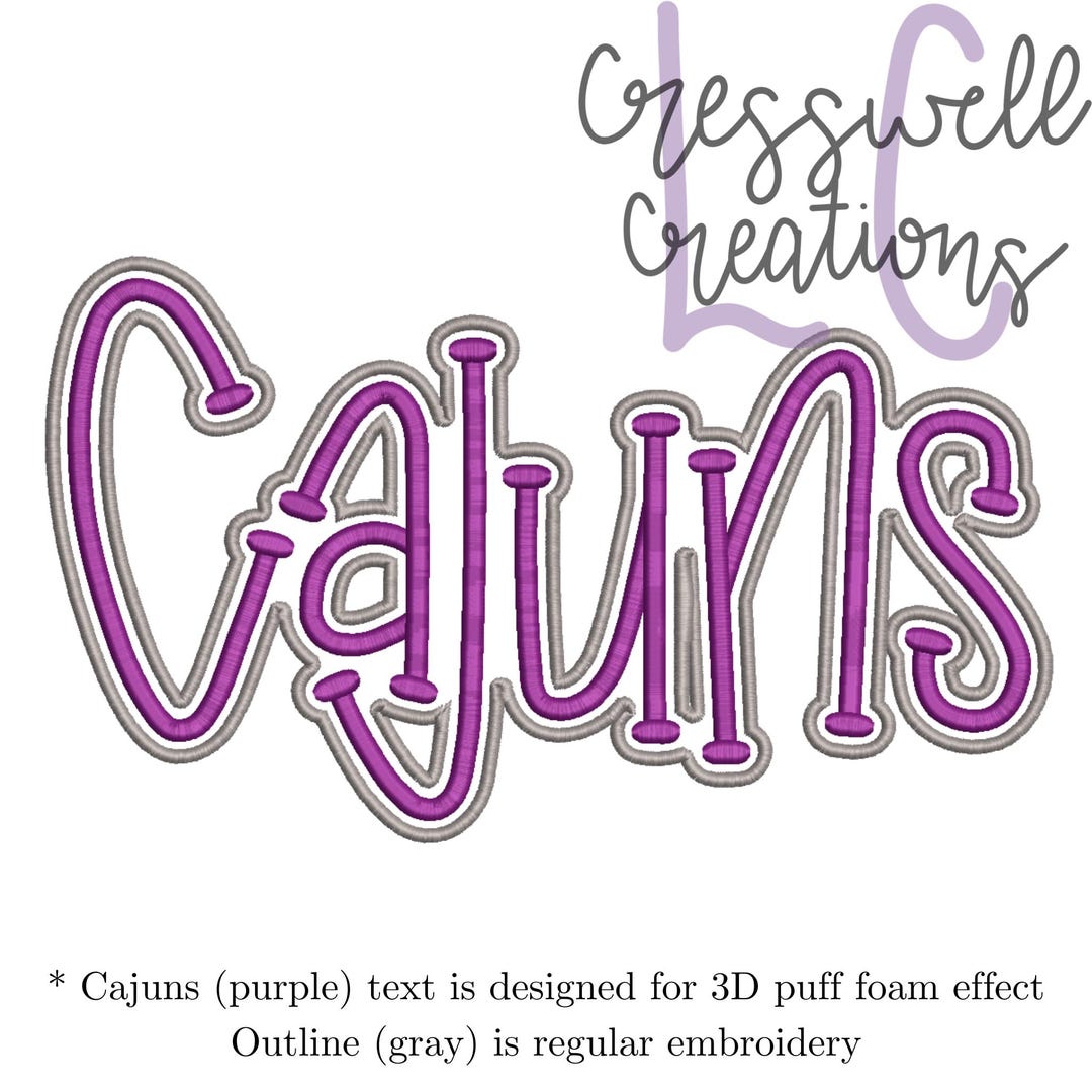 Cajuns 3D Puff Machine Embroidery Design - Etsy