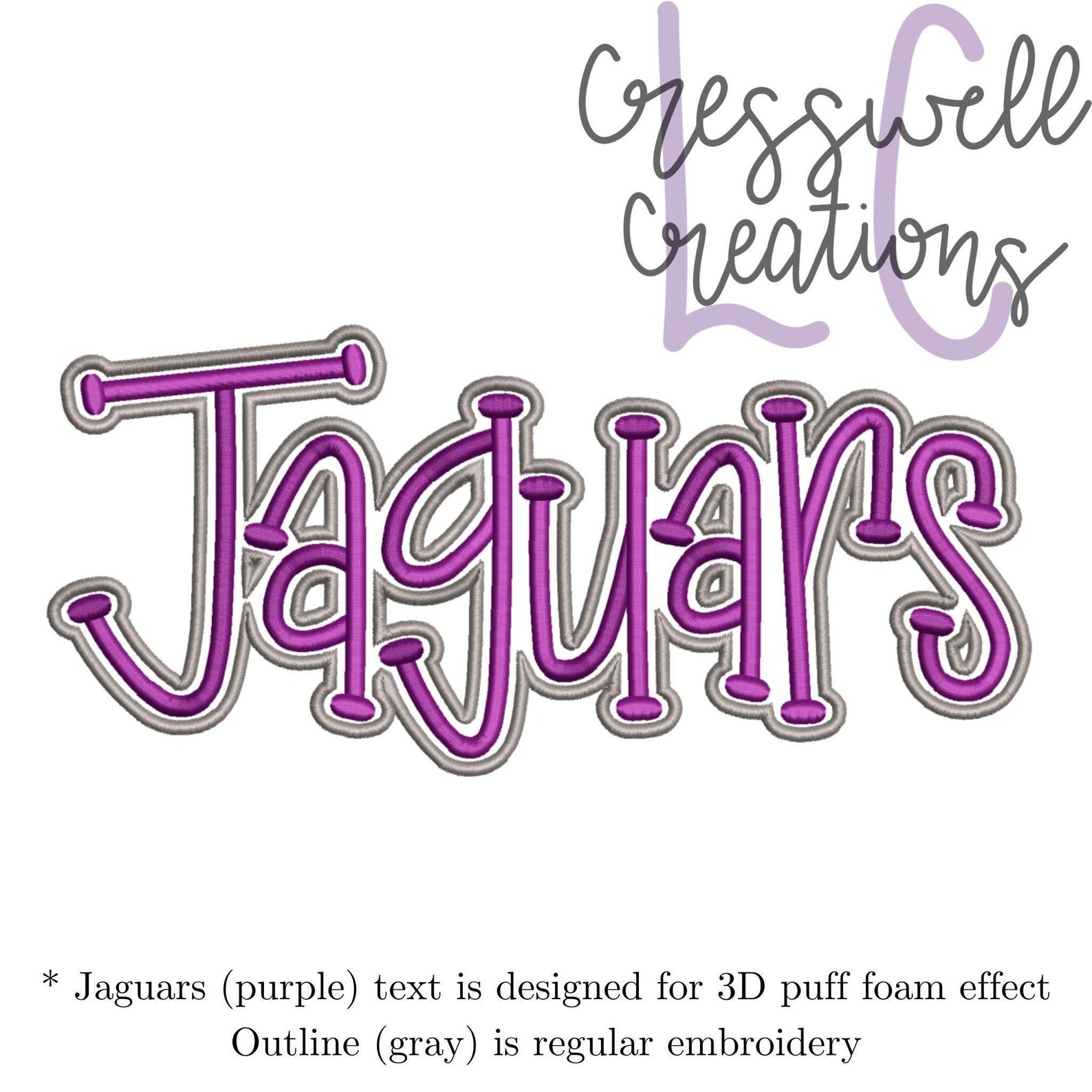 High School Mascot Jaguars 3D Puff Machine Embroidery Design - Etsy