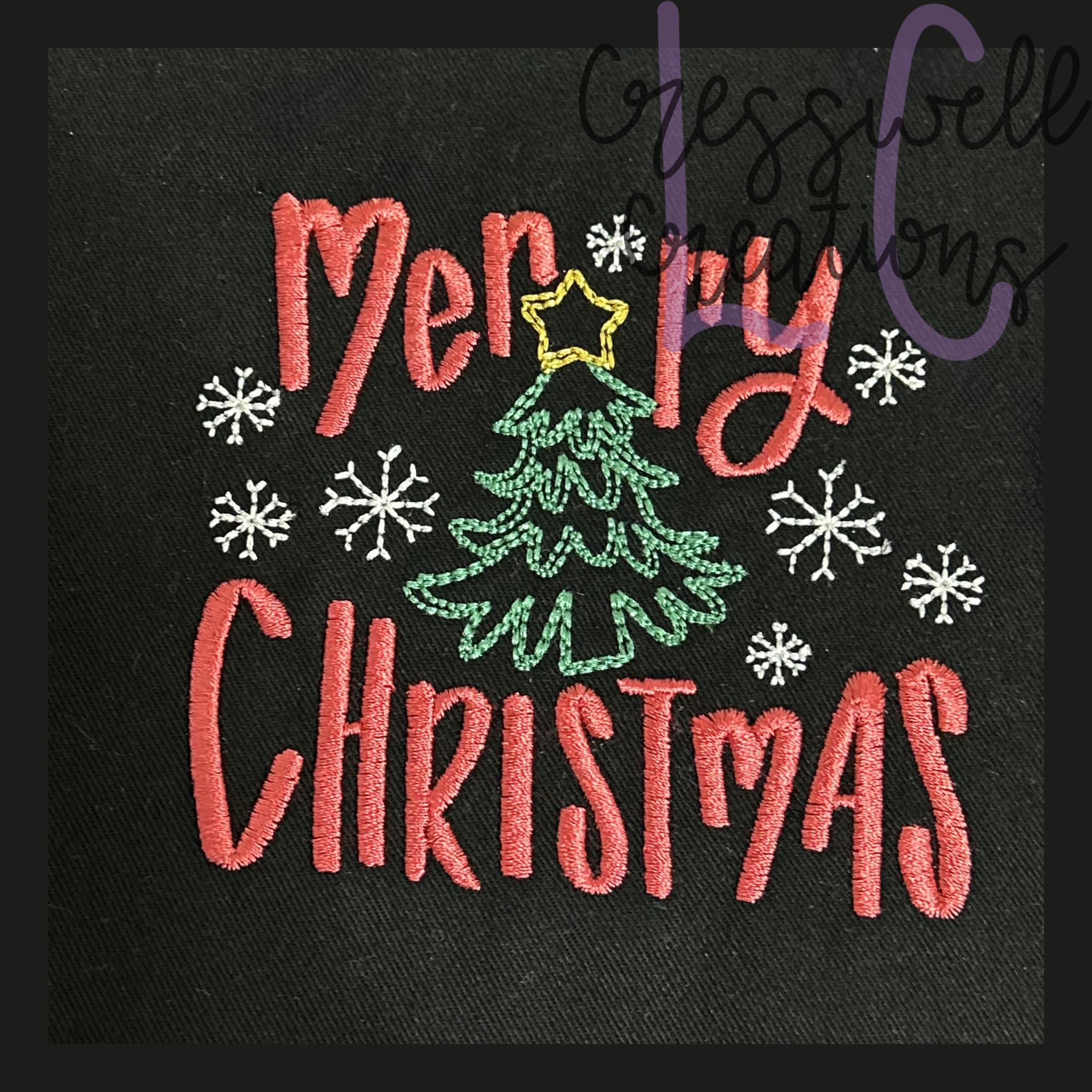 Merry Christmas Pocket Machine Embroidery Design - Etsy