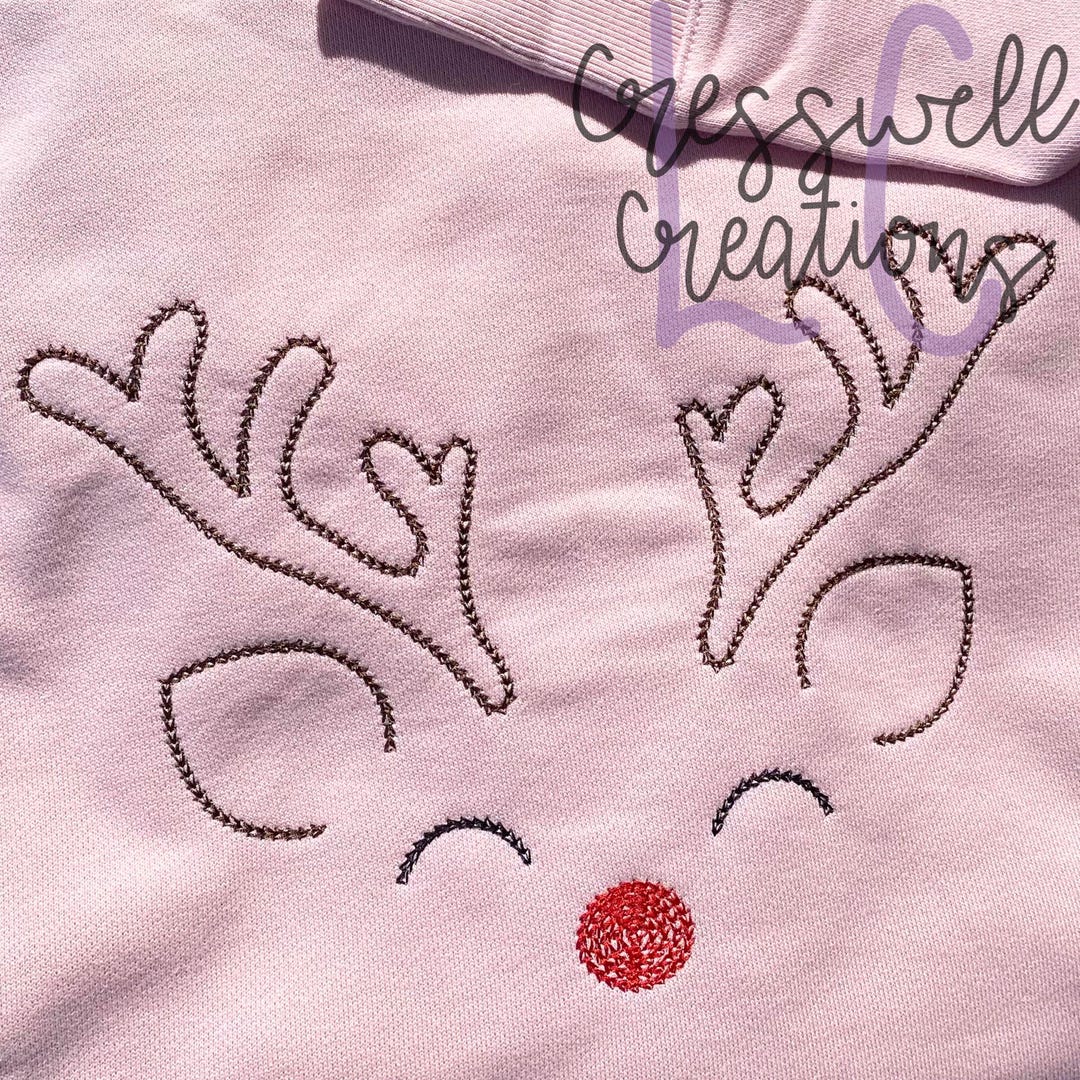 Reindeer Chain Stitch Machine Embroidery Design - Etsy
