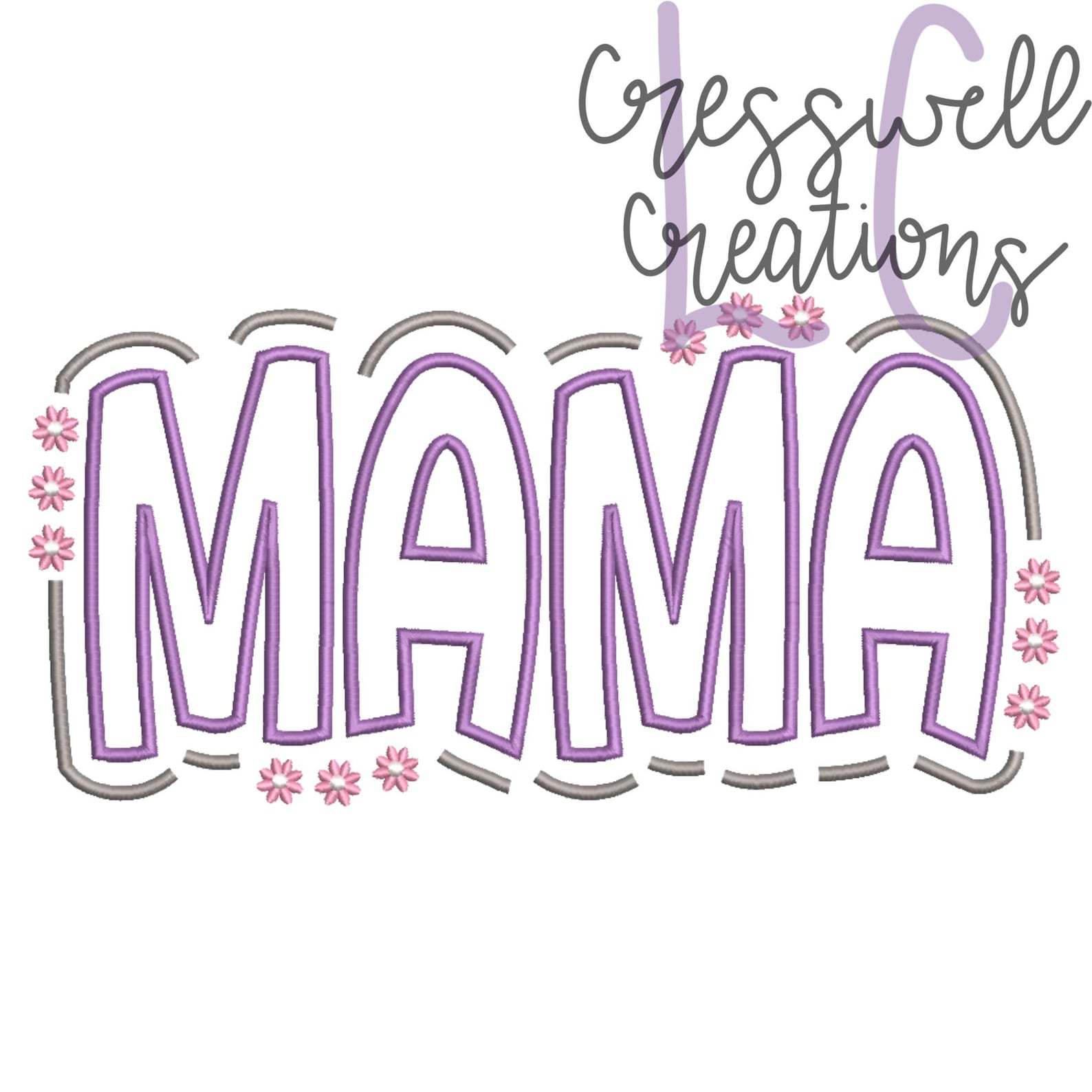 Mama Doodle Outline With Stars Machine Embroidery Design - Etsy