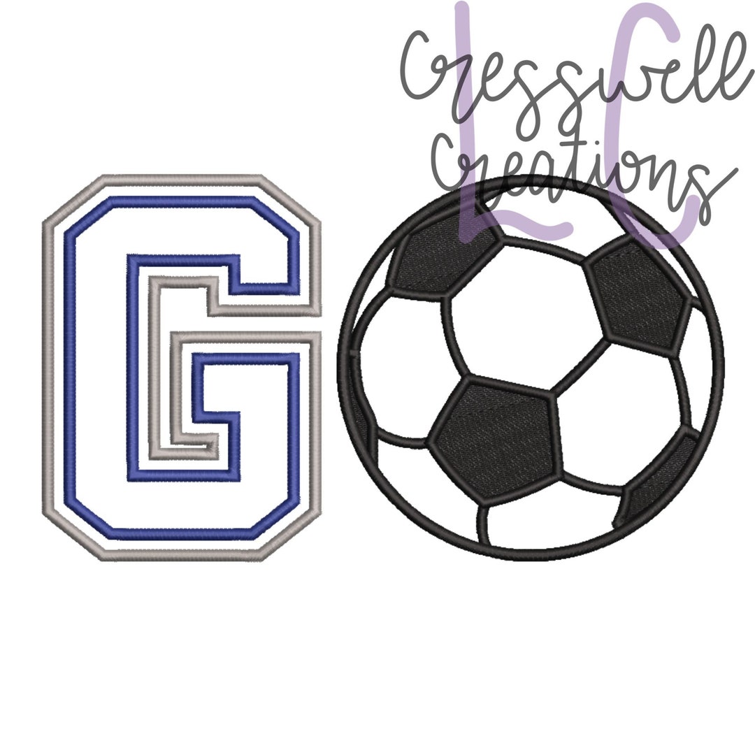 GO Soccer Applique Machine Embroidery Design - Etsy