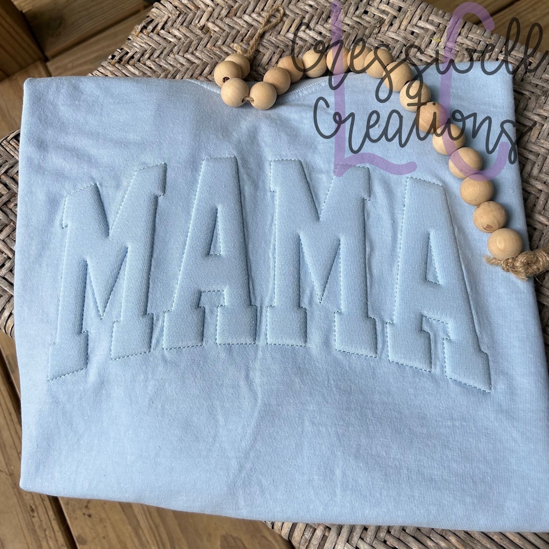 MAMA Embossed 3D Puff Machine Embroidery Design - Etsy