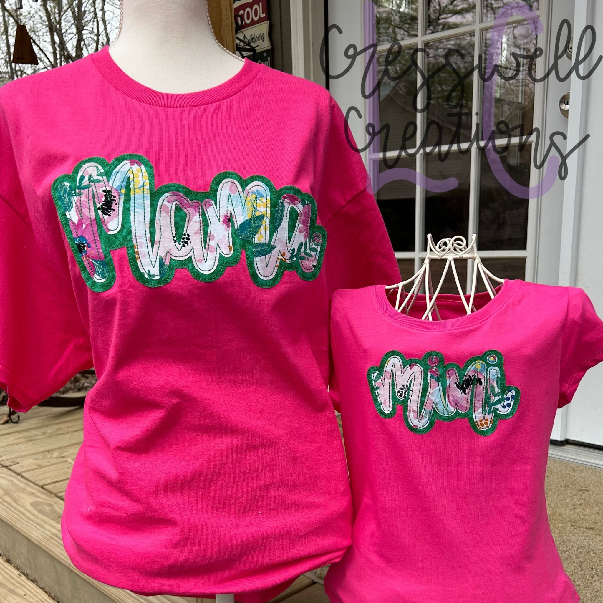 Mama and Mini Bean Stitch Double Applique Machine Embroidery Design - Etsy
