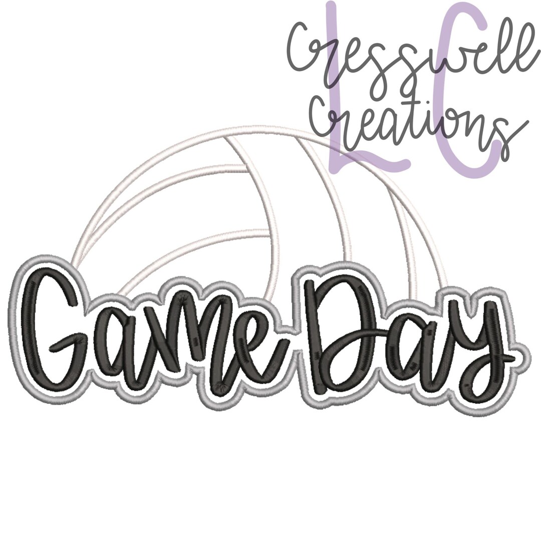 Game Day Volleyball Applique Machine Embroidery Design - Etsy