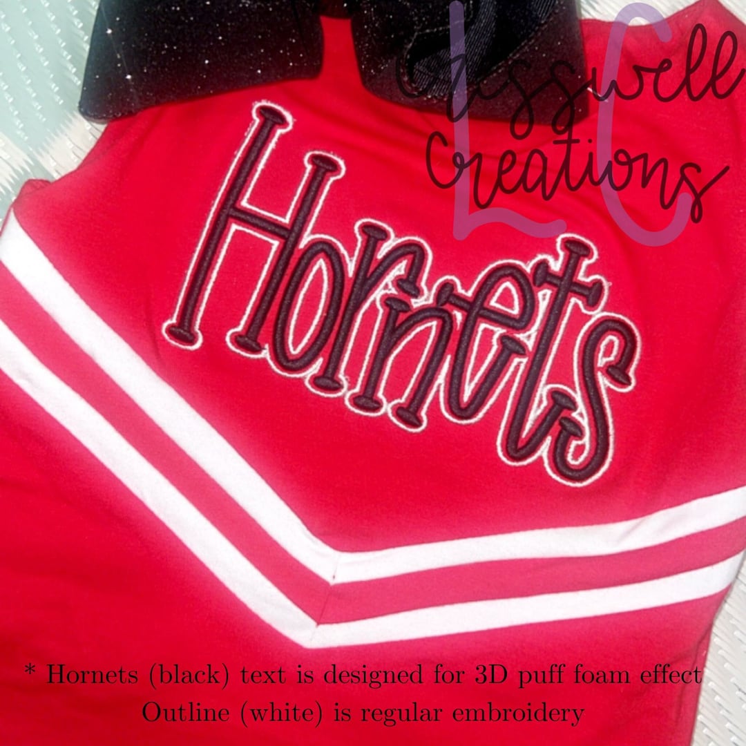 High School Mascot Hornets 3D Puff Machine Embroidery Design - Etsy