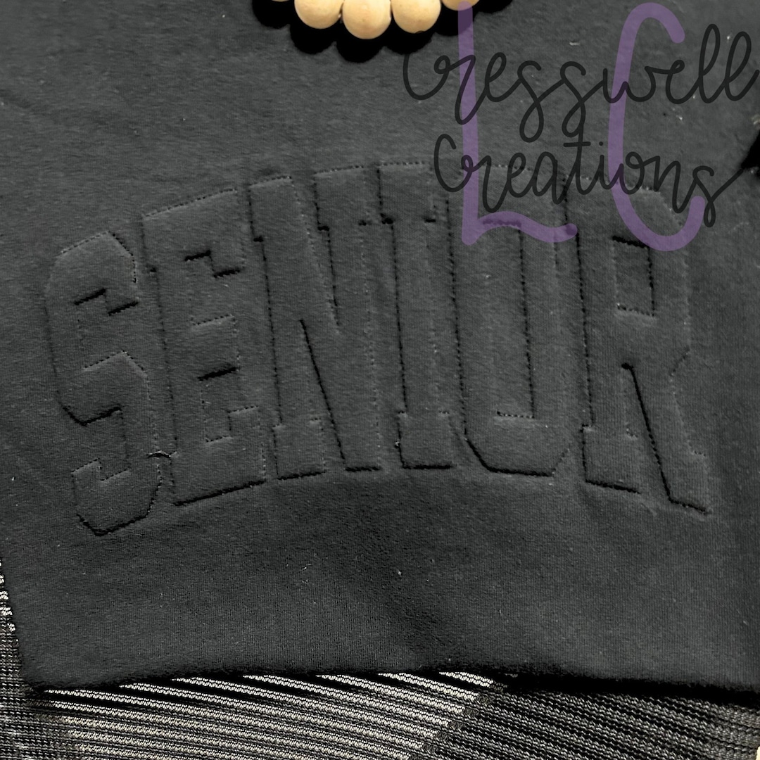 Senior Embossed 3D Puff Machine Embroidery Design - Etsy