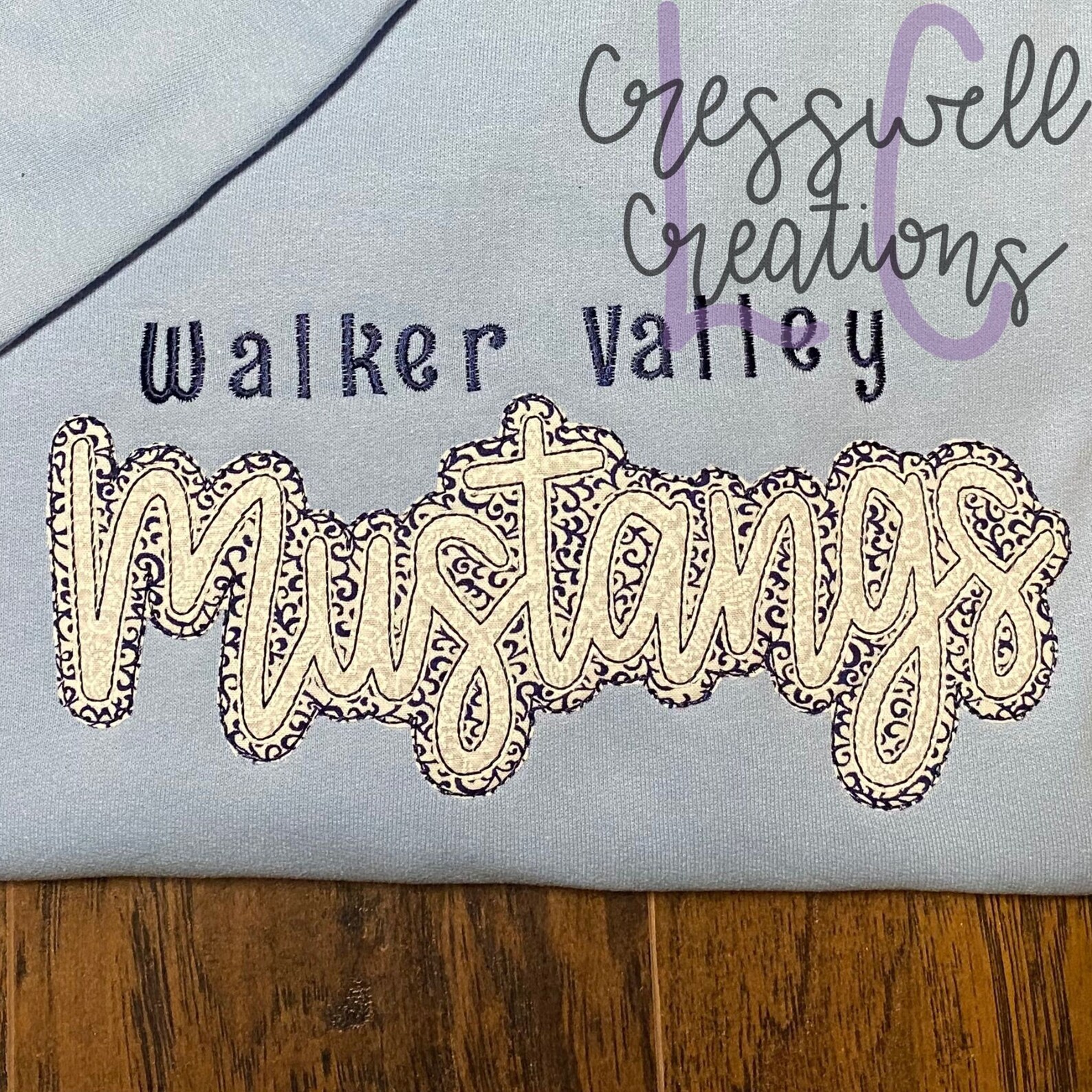 High School Mascot Mustangs Bean Stitch Double Applique Machine ...