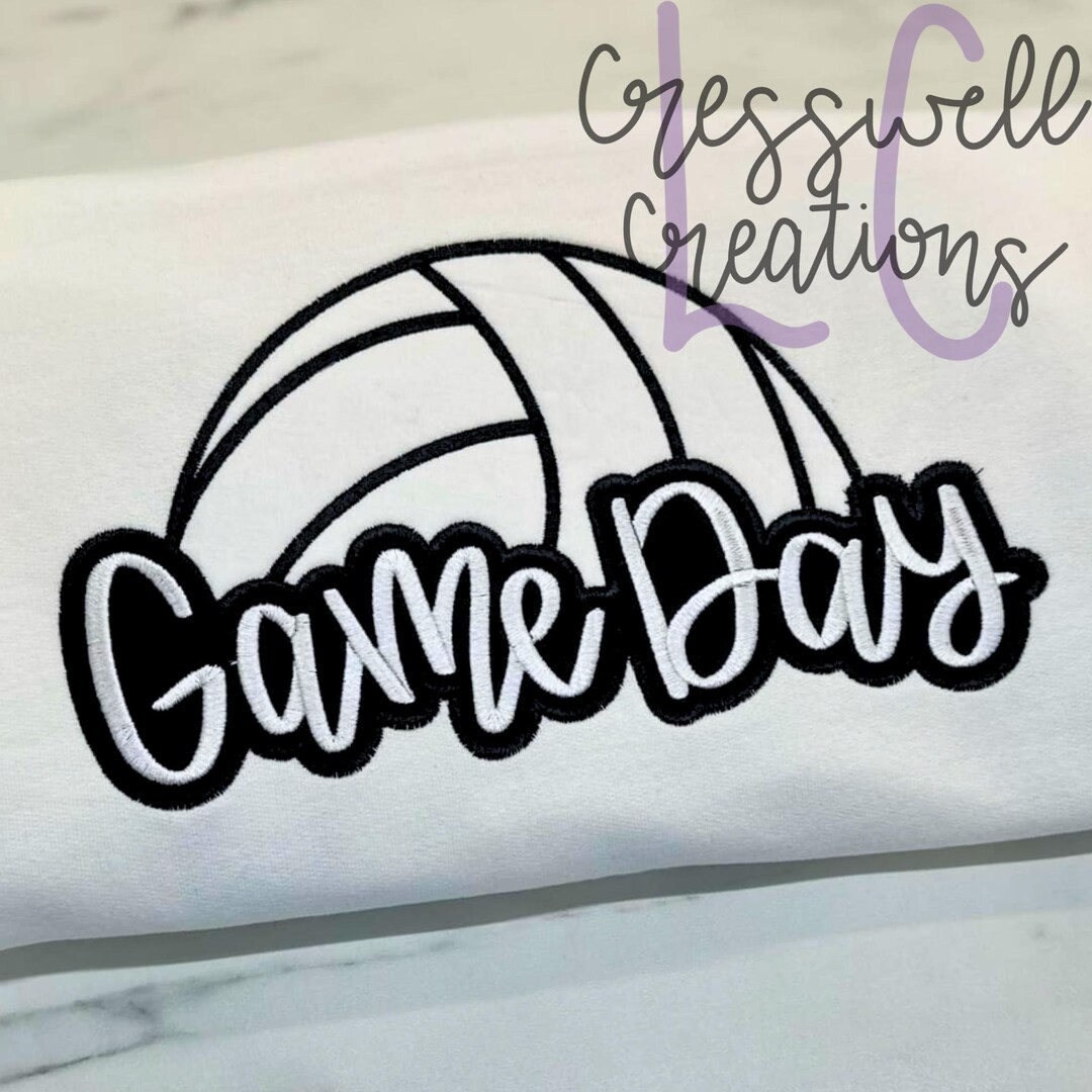 Game Day Volleyball Applique Machine Embroidery Design - Etsy