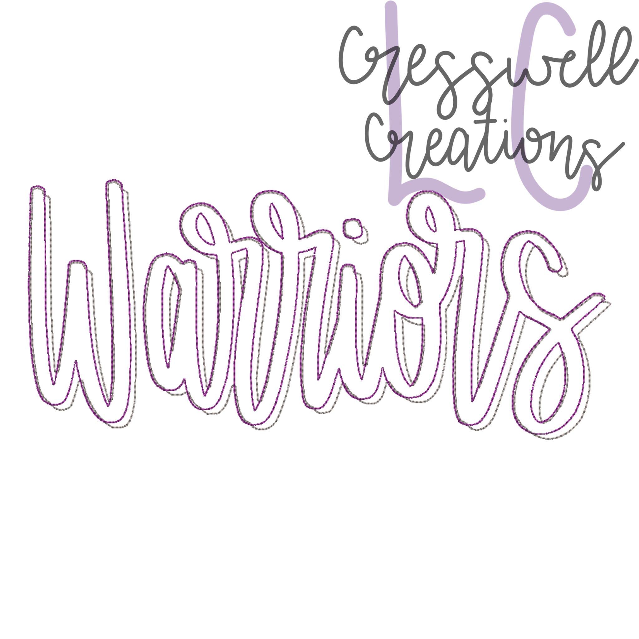 Warriors Shadow Bean Stitch Double Applique Machine Embroidery Design ...