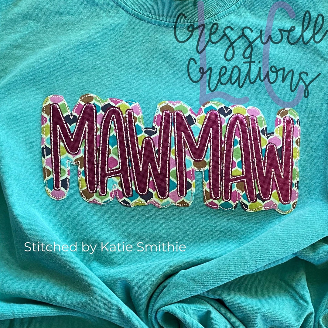 Mawmaw Bean Stitch Double Applique Machine Embroidery Design - Etsy