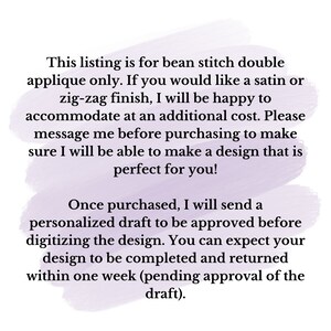 Custom Order Bean Stitch Double Applique Machine Embroidery Design - Etsy