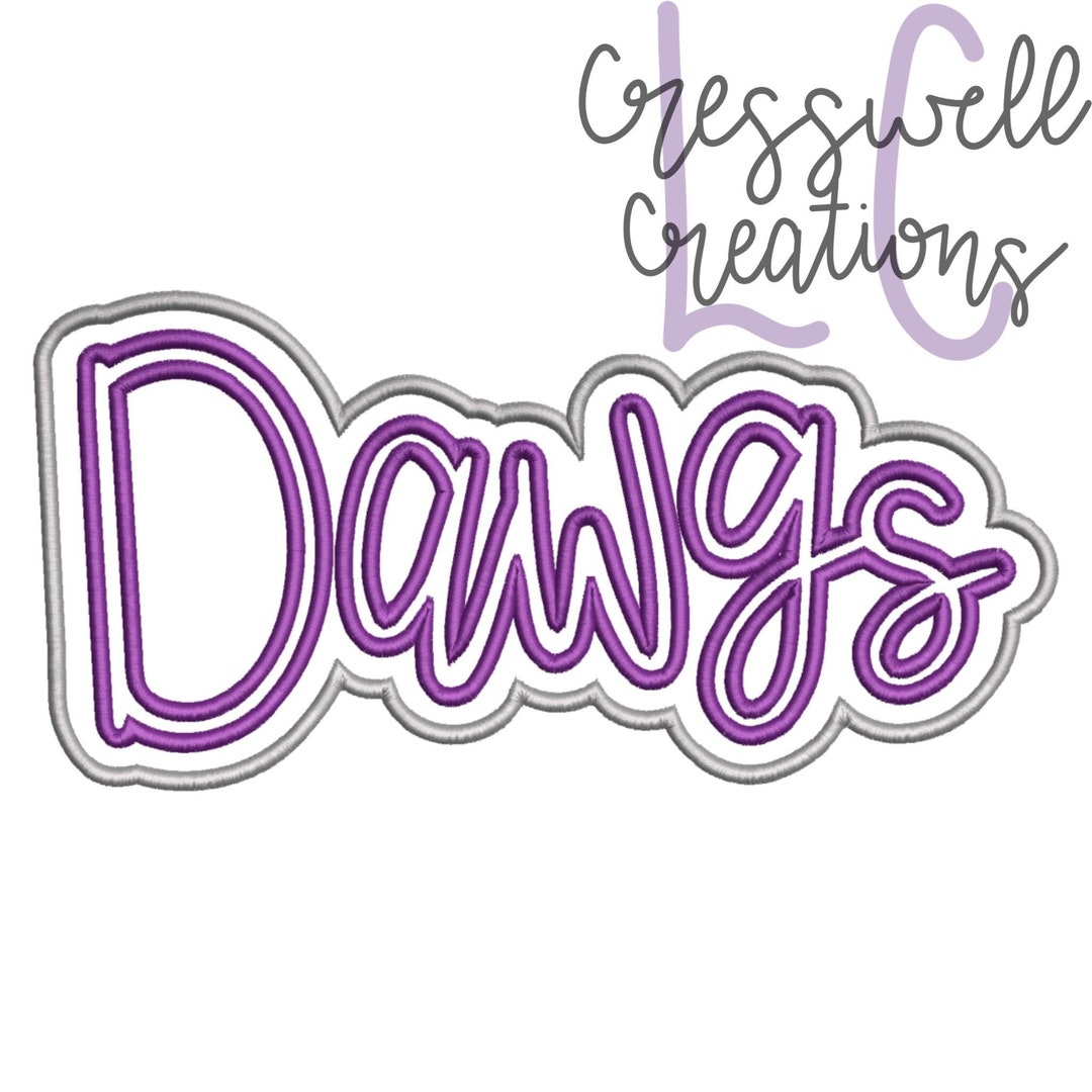 Dawgs Satin Stitch Double Applique Machine Embroidery Design - Etsy