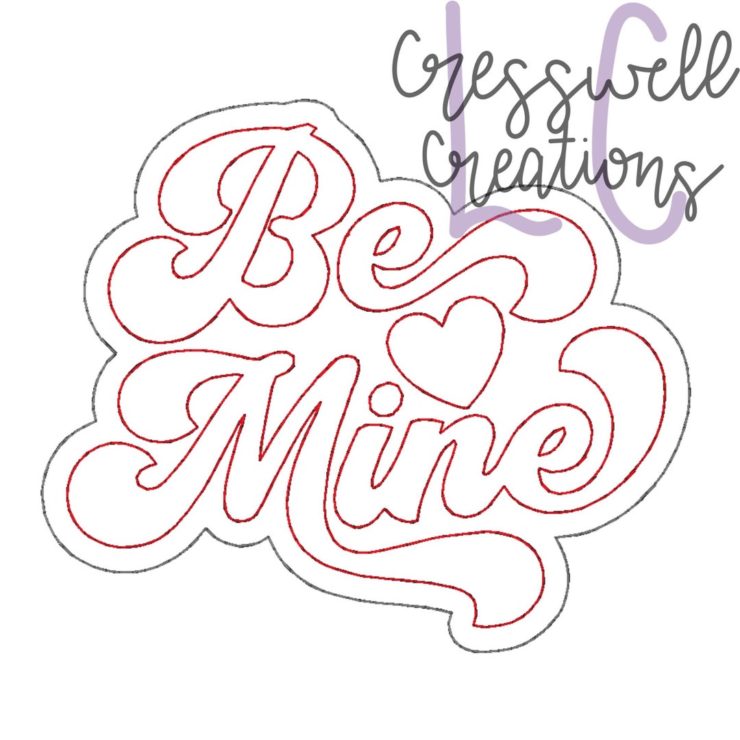 Be Mine Bean Stitch Double Applique Machine Embroidery Design - Etsy