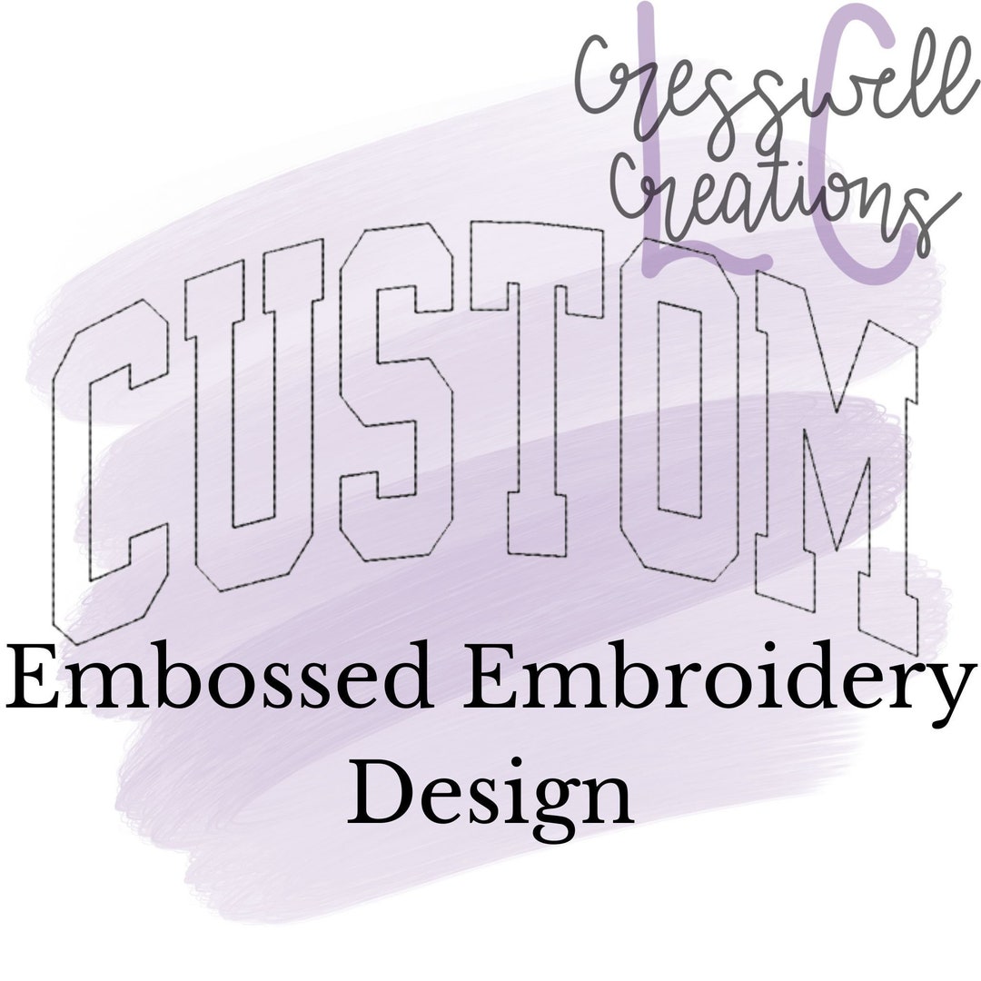 Custom Order Bean Stitch 3D Embossed Machine Embroidery Design - Etsy
