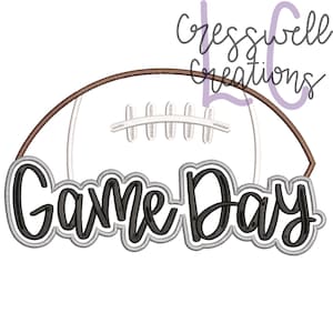 Game Day Football Applique Machine Embroidery Design - Etsy