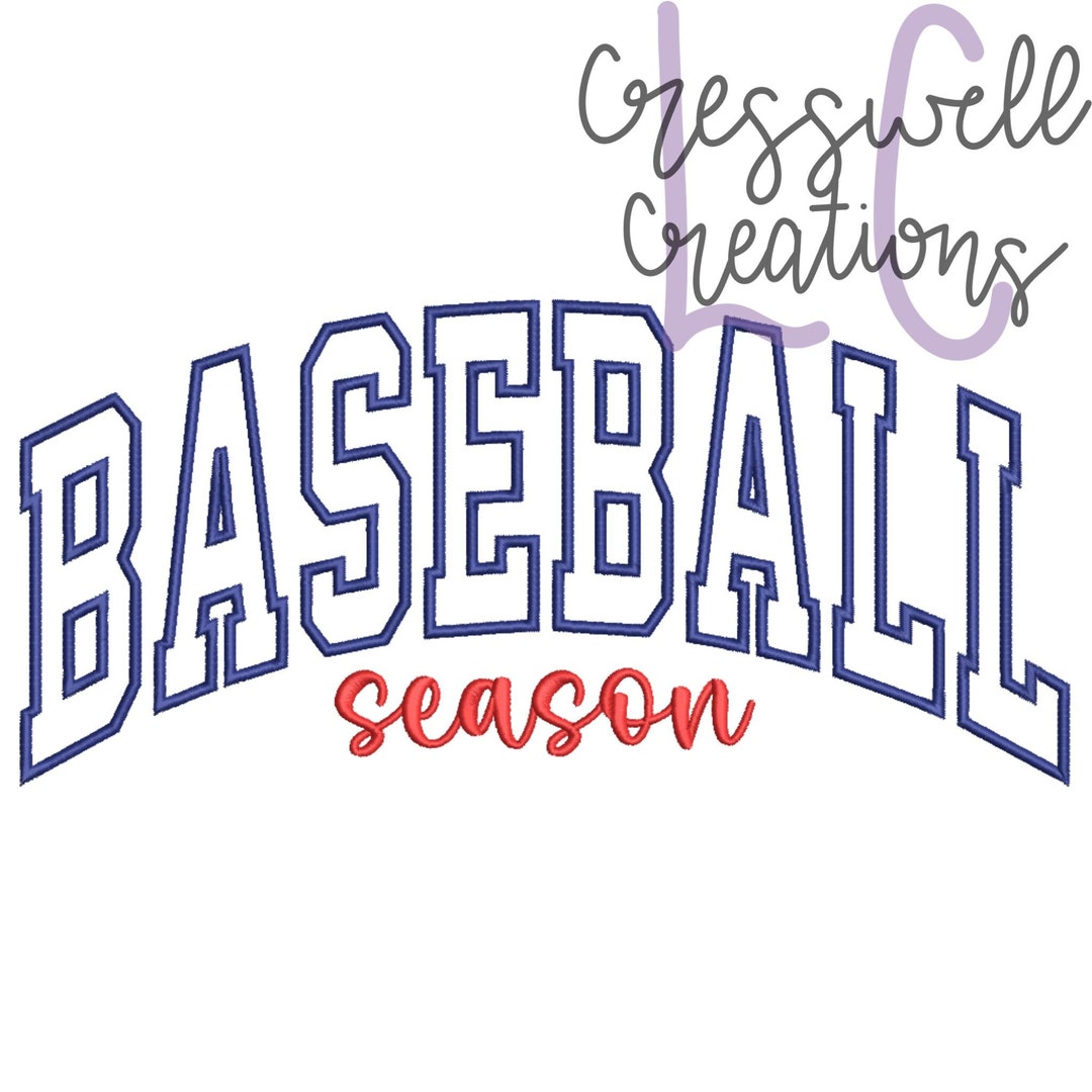Baseball Season Outline Machine Embroidery Design - Etsy