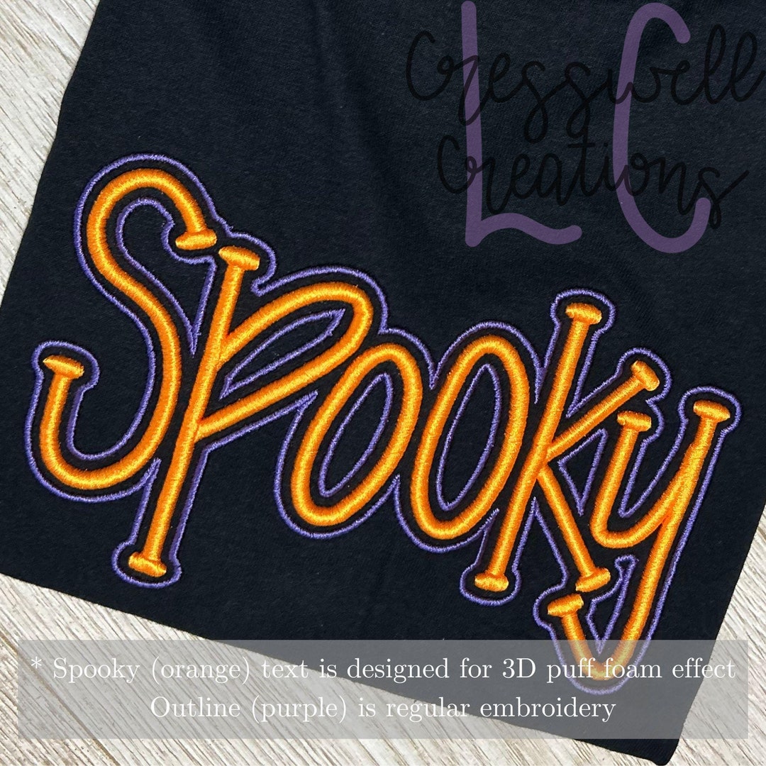 Spooky 3D Puff Machine Embroidery Design - Etsy