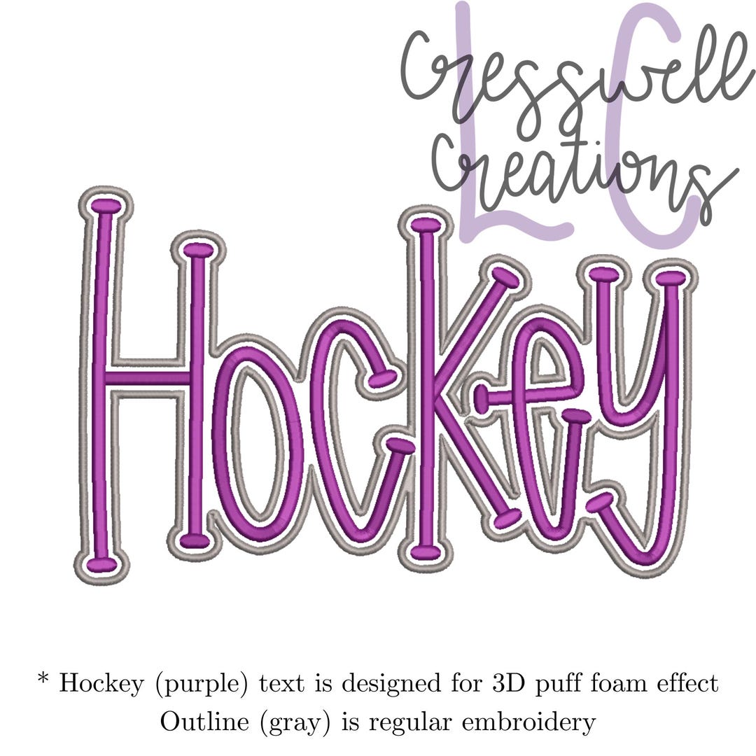 Hockey 3D Puff Machine Embroidery Design - Etsy