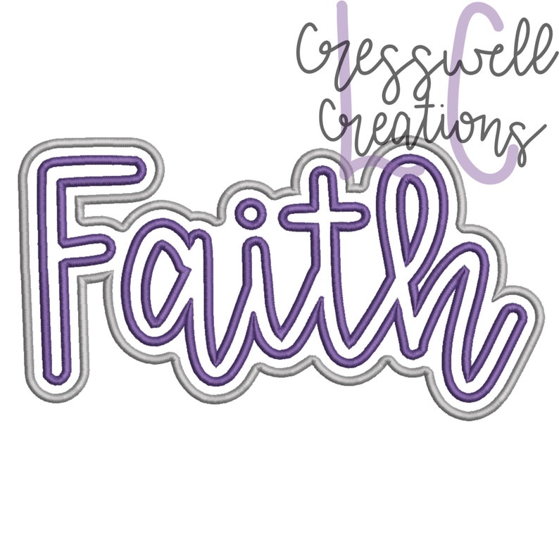 Faith Satin Stitch Double Applique Machine Embroidery Design - Etsy