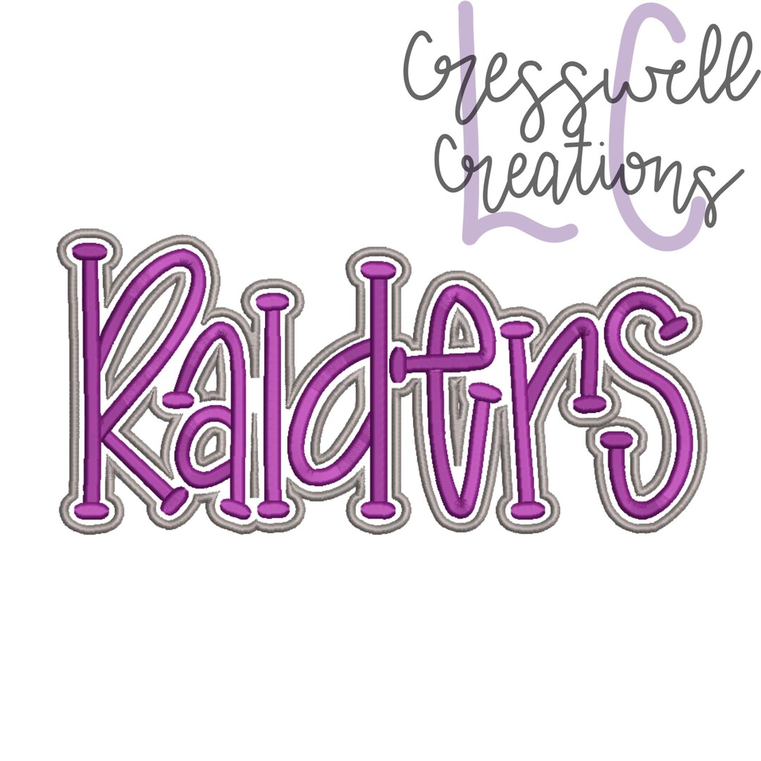 High School Mascot Raiders With Outline Machine Embroidery Design - Etsy