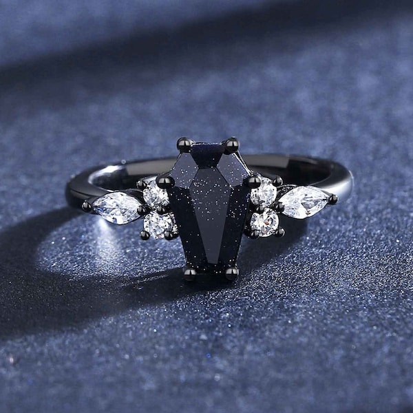 Goth His and Hers Wedding Rings - Etsy